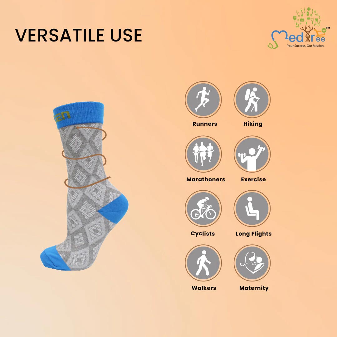Buy Sorgen Compression Bamboo Crew Length Socks | Medtree.co.in